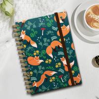 China Custom Spiral Hardcover Notebook 5.8x8.3 Inches Monochrome Journal with Logo Printing for sale