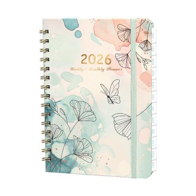 China Custom Spiral Hardcover Notebook 5.8x8.3 Inches Elastic Band Closure 100 Pages Lined for sale