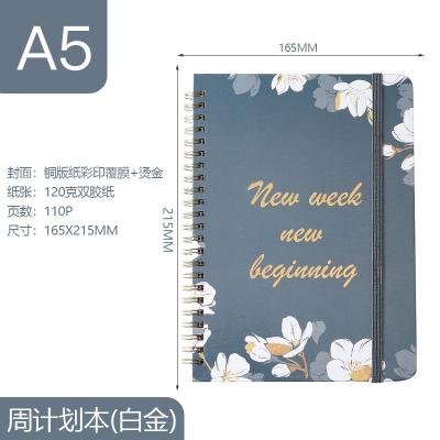 China Custom Spiral Hardcover Notebook 100 Pages 5.8x8.3 Inches Black Embossed Cover for sale