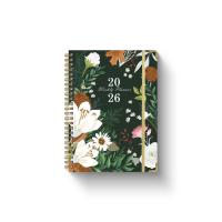 China Custom Spiral Hardcover Notebook 100 Pages 5.8x8.3 Inches Black for Professional Meetings for sale