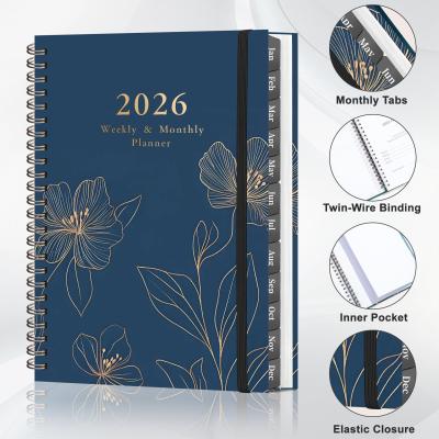 China Hardcover Spiral Notebook 100 Pages 5.8x8.3 Inches Durable Paper for Note Taking Planning for sale