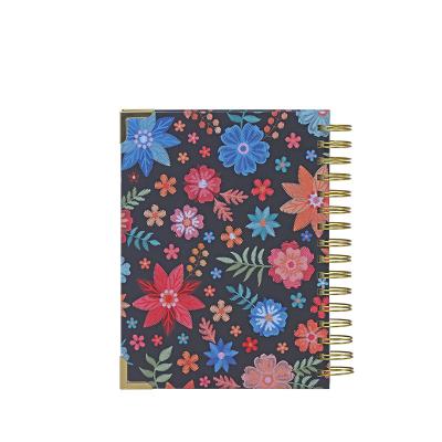 China Spiral Hardcover Notebook 5.8x8.3 Inches 100 Pages Custom Logo Embossed Cover for sale