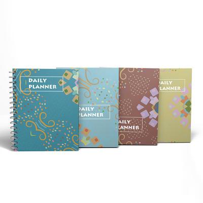 China Embossed Spiral Hardcover Notebook 100 Pages 5.8x8.3 Inches One Subject Paper for Note Taking Journaling for sale