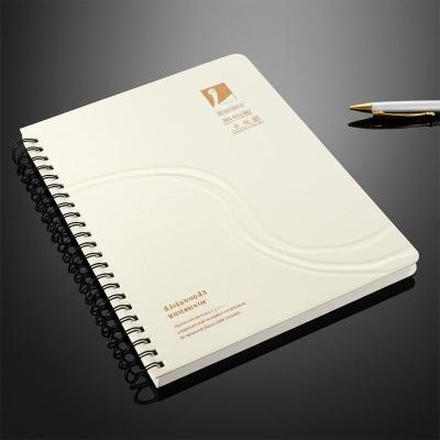 China Embossed Spiral Hardcover Notebook 5.8 x 8.3 Inches 100 Pages Durable Black Cover for Business School for sale