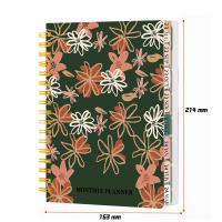 China Custom Spiral Hardcover Notebook 5.8x8.3 Inches 100 Pages Embossed Cover for sale
