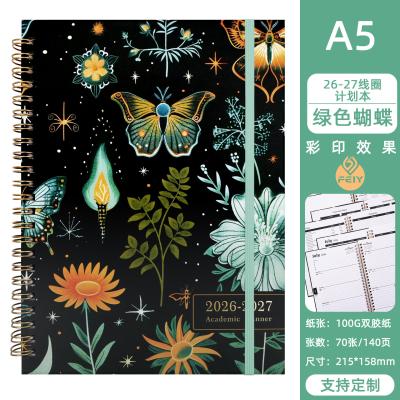 China Black Spiral Hardcover Notebook 5.8x8.3 Inches 100 Pages Custom Cover Art High Grade Paper for sale