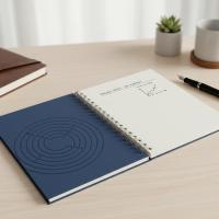 China 5.8 x 8.3 Inch Spiral Hardcover Notebook 100 Pages Lined Paper for Professional Note Taking for sale