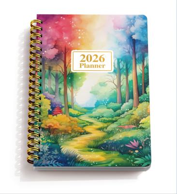 China Spiral Hardcover Notebook Black Cover 100 Pages A5 Size for Office School and Journal Use for sale