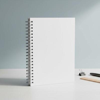 China Custom Logo Spiral Hardcover Notebook 5.8x8.3 Inches 100 Pages White Paper Durable Binding for Office School Business for sale