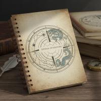 China 80 GSM A5 Spiral Hardcover Notebook Vintage Style Custom Cover Art Durable Binding 5.8x8.3 Inches for sale