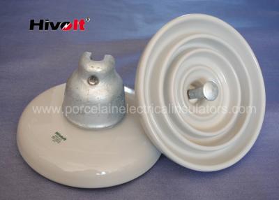 China ANSI 52-3 White Disc Suspension Insulator 255mm Diameter 70KN Strength for 11-132kV Power Lines for sale