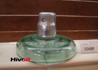 China HIVOLT U240BP Light Green Toughened Glass Insulator - 240KN Strength, 550mm Creepage Distance for Transmission Lines for sale