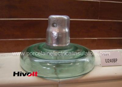 China HIVOLT U240BP Light Green Toughened Glass Insulator - 240KN Strength, 550mm Creepage Distance for Transmission Lines for sale