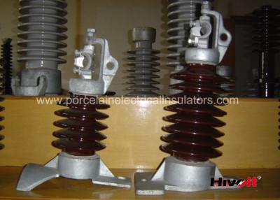 China 15kV-25kV Brown Line Post Insulator with Clamp Top - 356mm Length, 12.5KN Strength for Transmission Lines for sale
