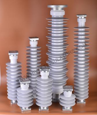 China 110kV Polymer Station Post Insulator ANSI IEC ECR Rod HTV Grey Red for sale