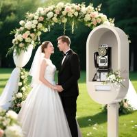 China White-Phone-Booth-with-Audio-Guestbook-Phone for sale