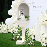 China White-Phone-Booth-with-Audio-Guestbook-Phone for sale