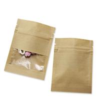 China Brown / White Kraft Paper k Bag With Window Food Earring Jewelry Packaging for sale