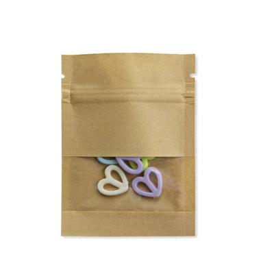 China Brown / White Kraft Paper k Bag With Window Food Earring Jewelry Packaging for sale
