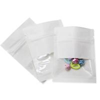 China Brown / White Kraft Paper k Bag With Window Food Earring Jewelry Packaging for sale