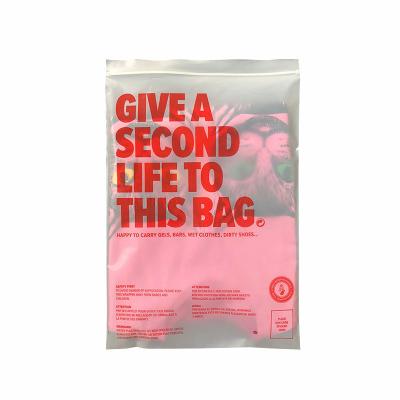 China Custom Frosted Biodegradable Plastic Zipper Bags T Shirt Swimwear With Logo for sale