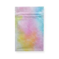 China Glossy Rainbow Marbling Pattern Mylar Zip Bag Reclose Flat For Jewelry Cosmetic for sale