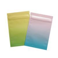 China Glossy Rainbow Marbling Pattern Mylar Zip Bag Reclose Flat For Jewelry Cosmetic for sale
