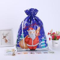 China Birthday Holiday Santa Drawstring Candy Small Gift Wrapping Bags With Ribbon Tie for sale