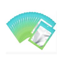 China Smell Proof Food Mylar Resealable Holographic Pouch Bag With Clear Window for sale