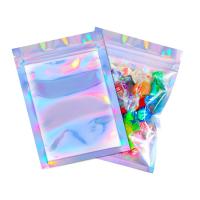China Holographic 4x6 Resealable Bags , Clear Window Stand Up Mylar Bags for sale