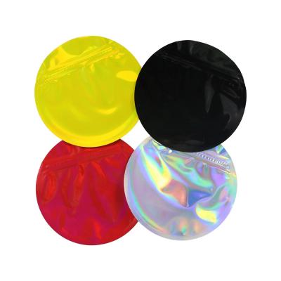 China Smell Proof Aluminum Foil Zip Lock Gummies Die Cut Mylar Bags Holographic Resealable for sale
