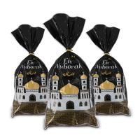 China Printed Eid Mubarak Cellophane Clear Plastic Party Treat Bags With Twist Ties for sale