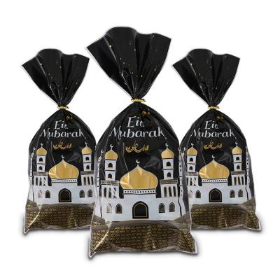 China Printed Eid Mubarak Cellophane Clear Plastic Party Treat Bags With Twist Ties for sale