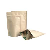 China Brown Self Sealing Kraft Paper Dry Food Packaging Bags PLA Biodegradable for sale