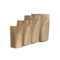 China Brown Self Sealing Kraft Paper Dry Food Packaging Bags PLA Biodegradable for sale