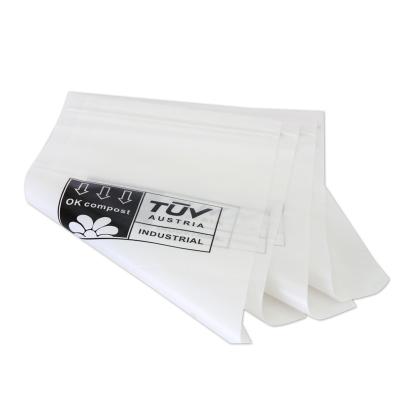 China Clear Frosted Compostable Plastic Zipper Bag Clothes Transparent Packaging for sale