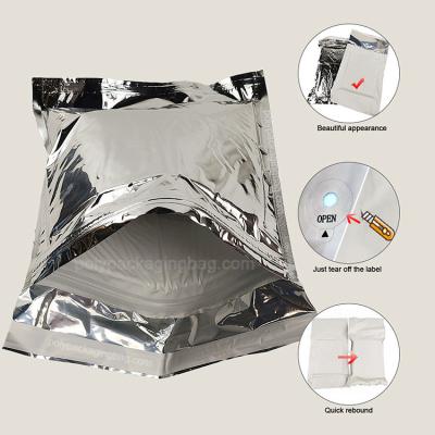 China Waterproof thermal envelop caviar cooler Packs for Shipping,foil insulated bag Silver Mailer for sale