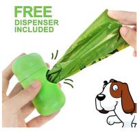China 23*33cm Eco Friendly Dog Poop Biodegradable Corn Starch Bags With Dispenser for sale