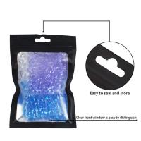 China Resealable Smell Proof Candy Black Mylar k Bags With Front Window For Food Storage Coffee Beans, Jewelry Packaging for sale