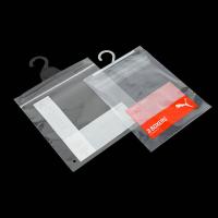 China Biodegradable Clear Garment Poly Packaging Bag With Hook for sale