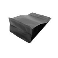 China Stand Up 12 Ounce Matte Black Mylar Aluminum Foil Bag 140mic Thickness for sale