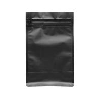China Stand Up 12 Ounce Matte Black Mylar Aluminum Foil Bag 140mic Thickness for sale