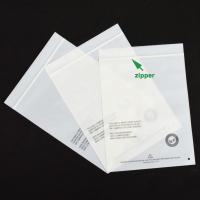 China Zippered Cornstarch Compostable Bags , 100% PLA Biodegradable Garment Bag for sale