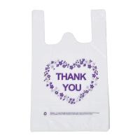 China 1.2mils Thank You T Shirt Carry Out Bags , 100% Biodegradable Plastic Grocery Bags for sale