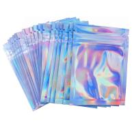 China Holographic 4x6 Resealable Bags , Clear Window Stand Up Mylar Bags for sale