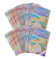 China Holographic 4x6 Resealable Bags , Clear Window Stand Up Mylar Bags for sale