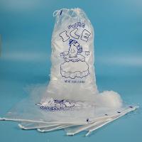 China Reusable Injecting LDPE 1.5mil Drawstring Ice Bag Biodegradable for sale
