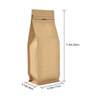 China 16oz 1lb Kraft Stand Up Side Gusset k Paper Bag With Pull Tab Zipper for sale