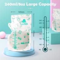 China 8.4oz Liquid Spout Bag , BOPP Double Zipper Seal Breast Milk Pouch for sale