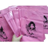 China Lip Gloss Eyelash LDPE Poly Packaging Bag Die Cut Handle 35x45cm for sale